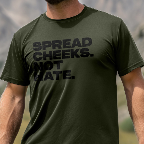 The Tolers | Spread Cheeks Not Hate Black Print Men's Apparel – Blue ...