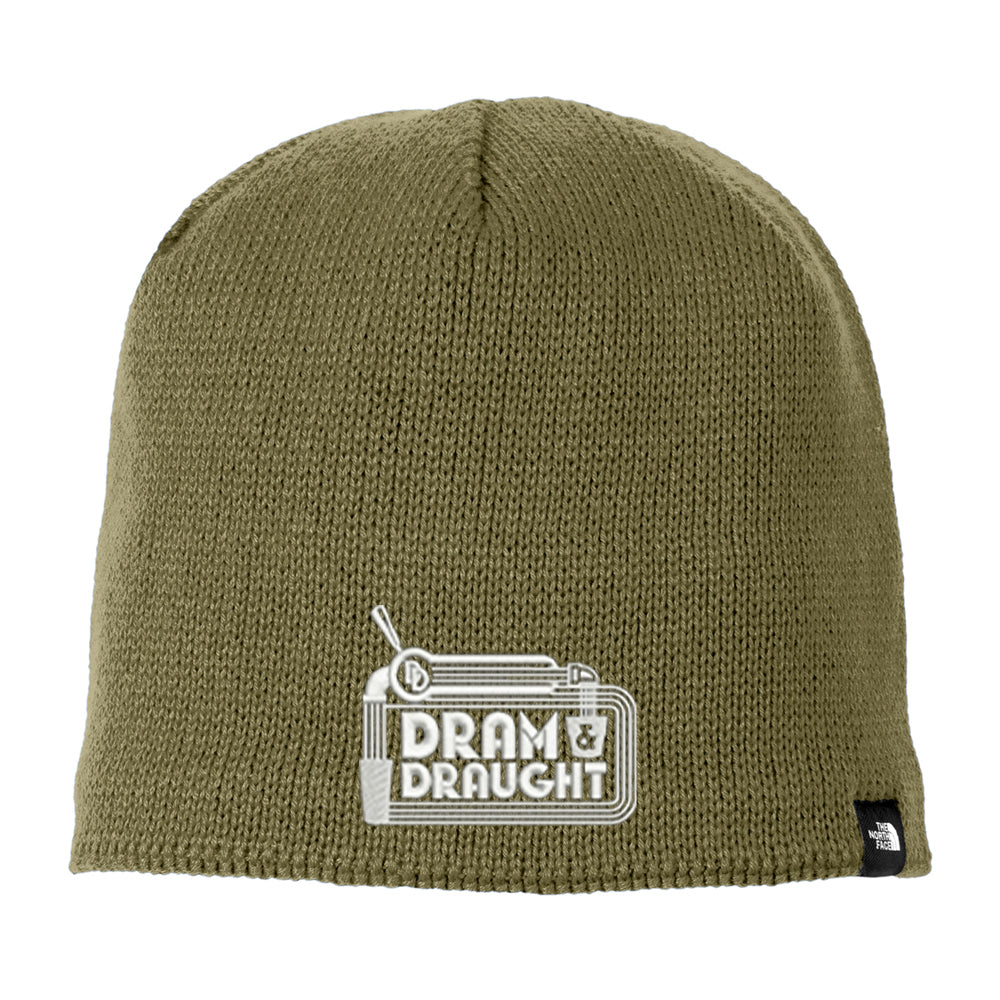 Dram & Draught | Dram & Draught White Print North Face Beanie – Blue ...