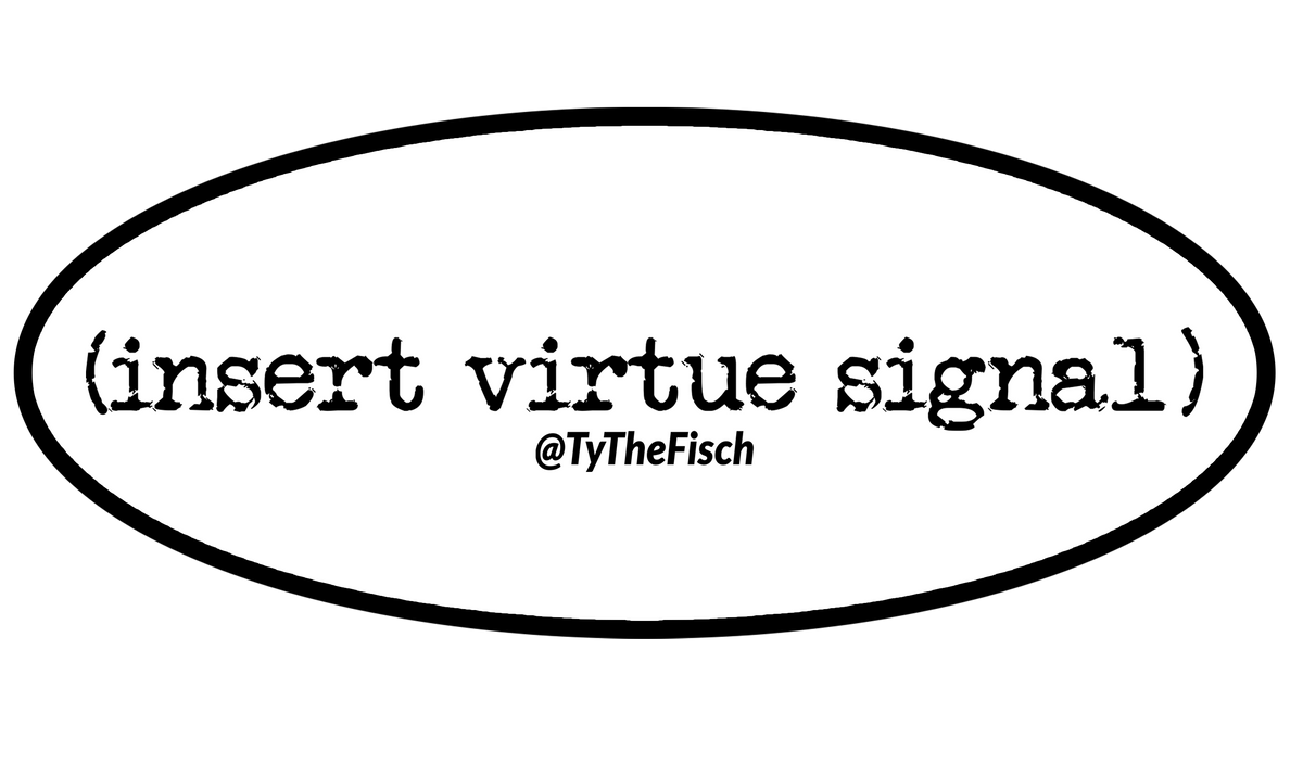 Tyler Fischer | Insert Virtue Signal Sticker – Blue Pack Merch